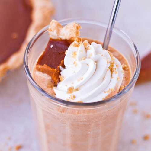 Leftover Thanksgiving Pumpkin Pie Milkshake - A Beautiful Plate