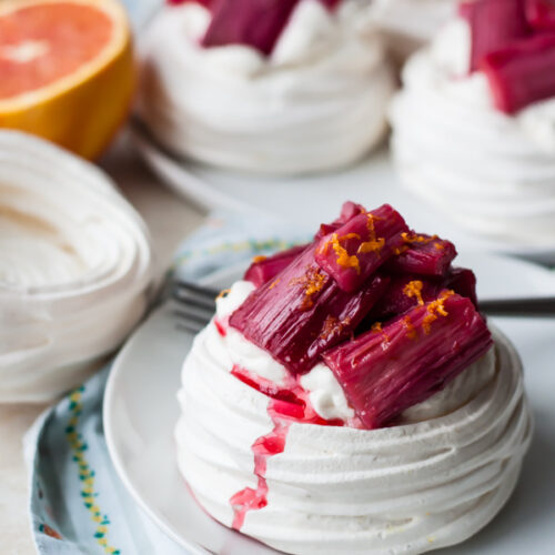 Rhubarb Meringue Cups - A Beautiful Plate