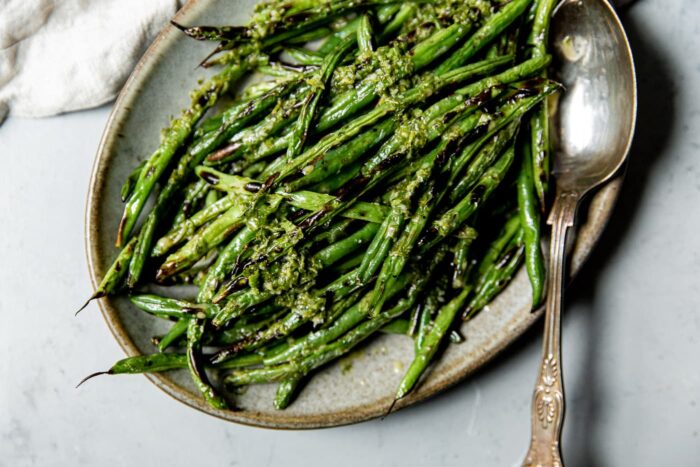 Charred Green Beans with Cilantro Vinaigrette (Grilled Green Beans) - A ...