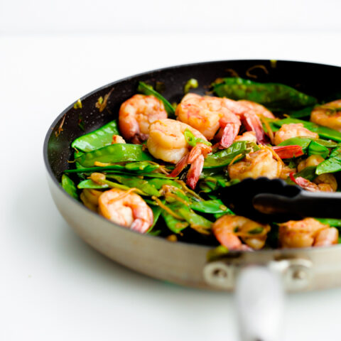 15 Minute Shrimp and Snow Pea Stir Fry - A Beautiful Plate
