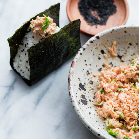 Spicy Tuna Onigiri (How to Make Onigiri) - A Beautiful Plate