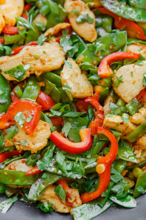 Easy Chicken Snow Pea Stir Fry - A Beautiful Plate