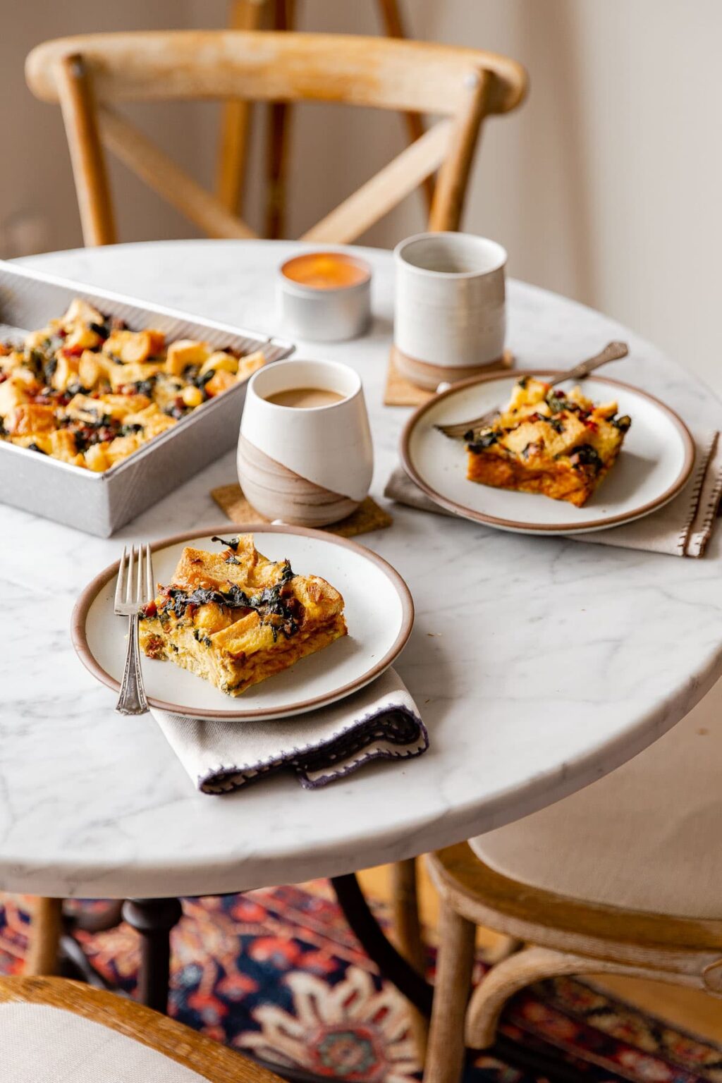 Vegetarian Breakfast Strata (Overnight Strata Recipe) - A Beautiful Plate