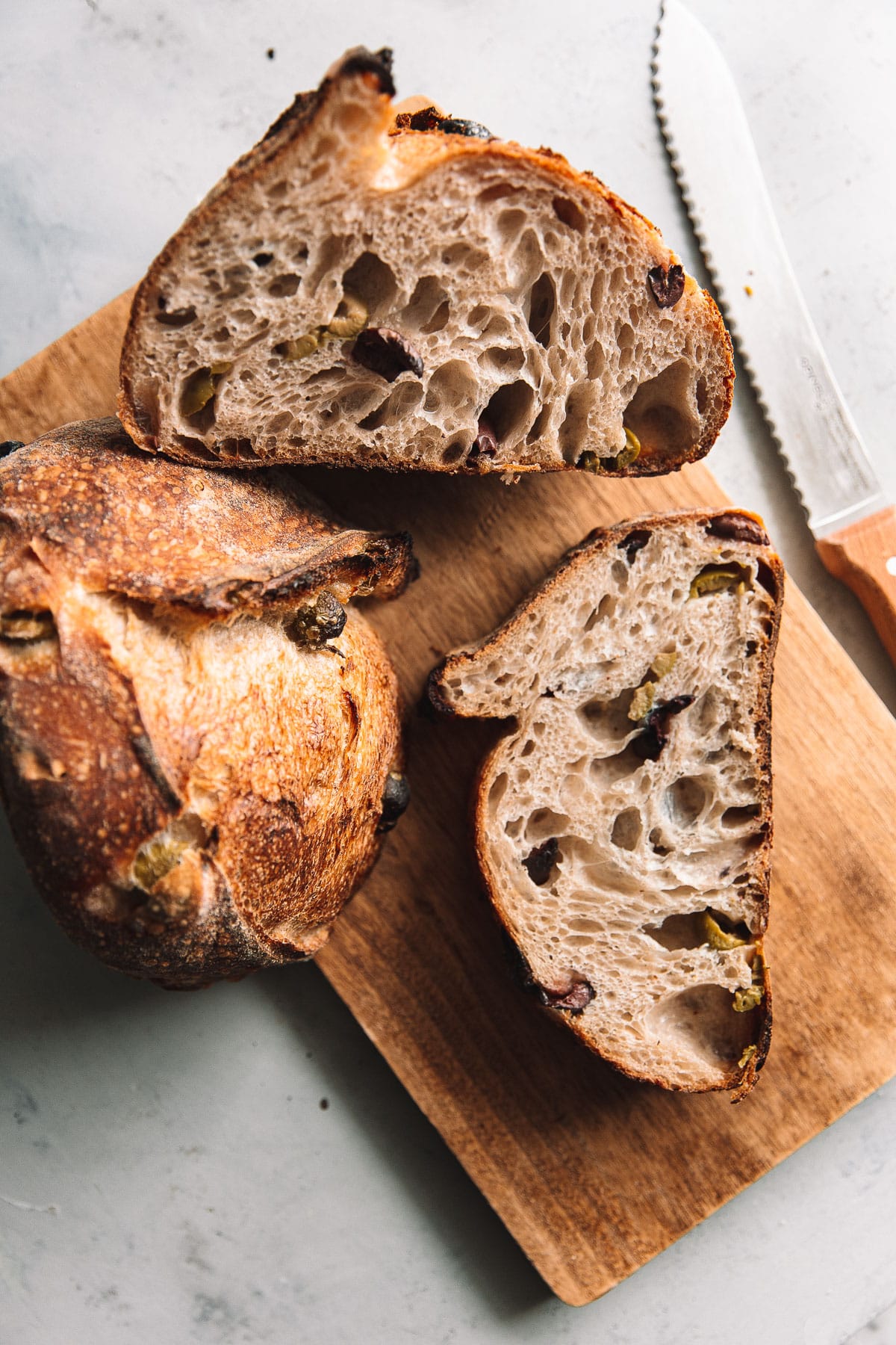 Kalamata and Castelvetrano Olive Sourdough Bread - A Beautiful Plate