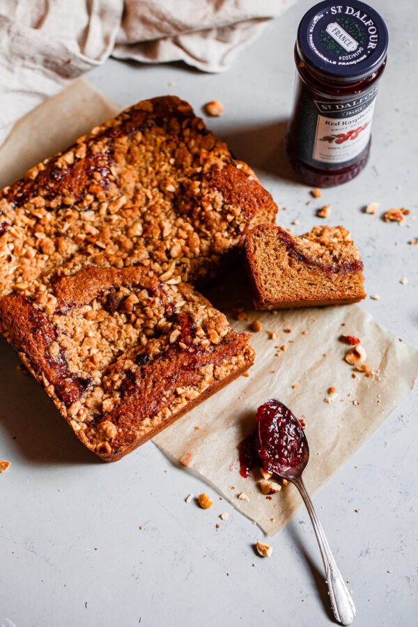 Hazelnut Raspberry Crumb Cake - A Beautiful Plate
